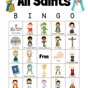 All Saints Day Bingo Game PDF Party Printable - Etsy Canada