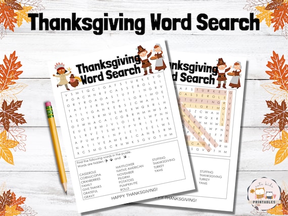 Thanksgiving Word Search Pdf