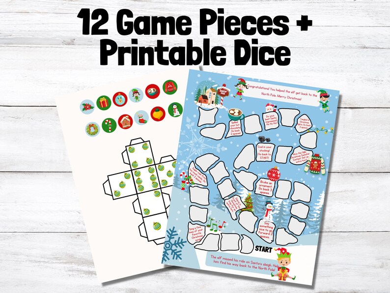 Printable Lost Elf Christmas Board Game for Kids - PDF Christmas ...