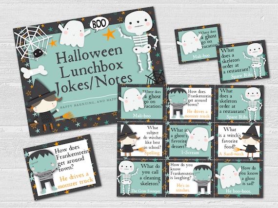 Halloween Jokes Halloween Lunchbox Notes Printable Jokes | Etsy