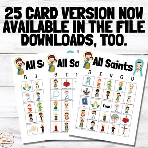All Saints Day Bingo Game PDF Party Printable - Etsy Canada