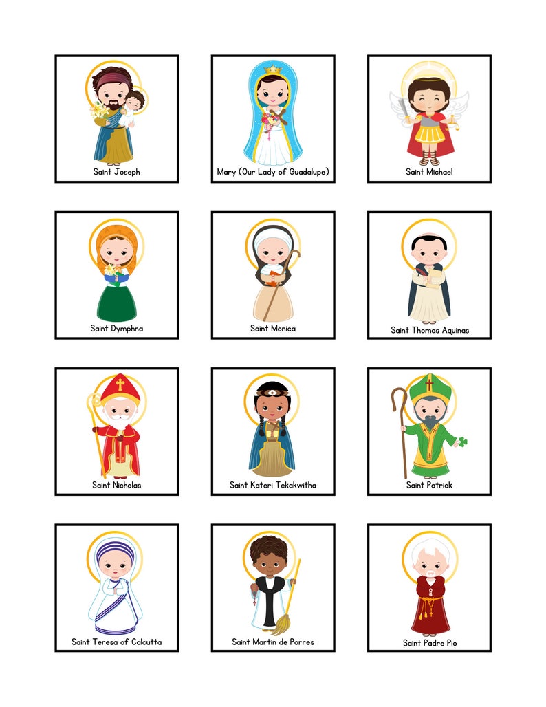 Saints Memory Match Game for Toddlers and Preschoolers - All Saints Day ...