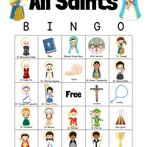 All Saints Day Bingo Game PDF Party Printable - Etsy Canada