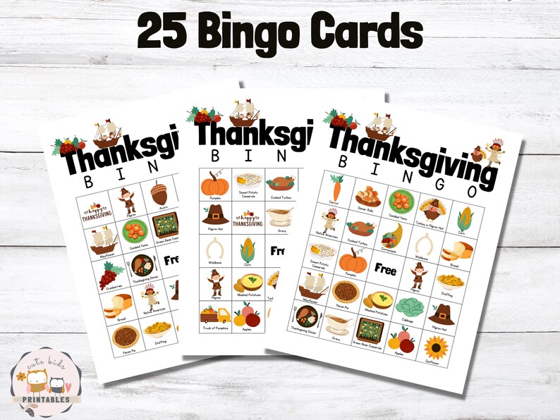 Thanksgiving Bingo Game Printable PDF for Home or Classroom Use 25 ...