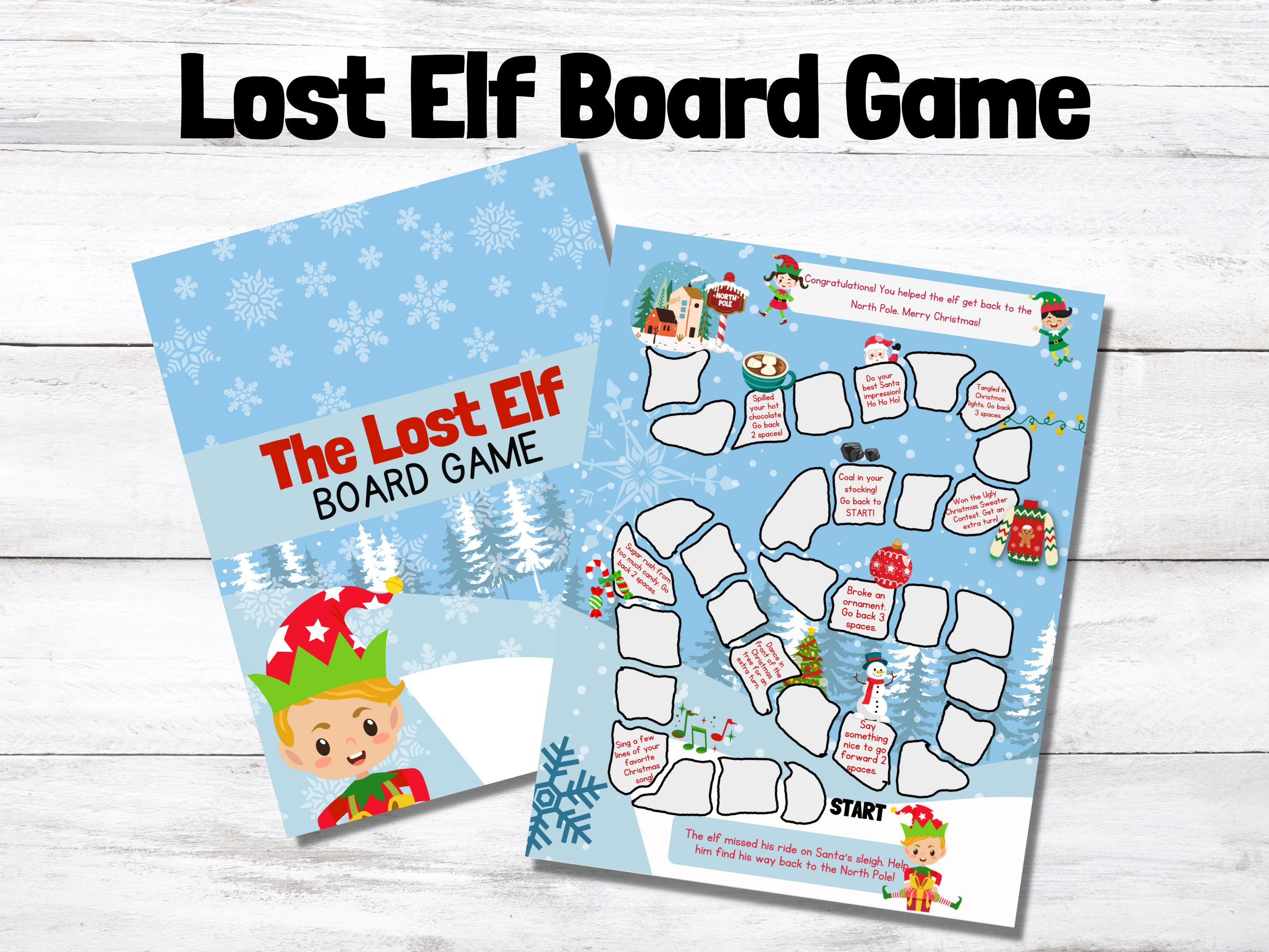 Printable Lost Elf Christmas Board Game for Kids PDF - Etsy Canada