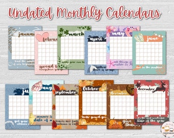 Editable Undated Multi-color Calendar - Etsy