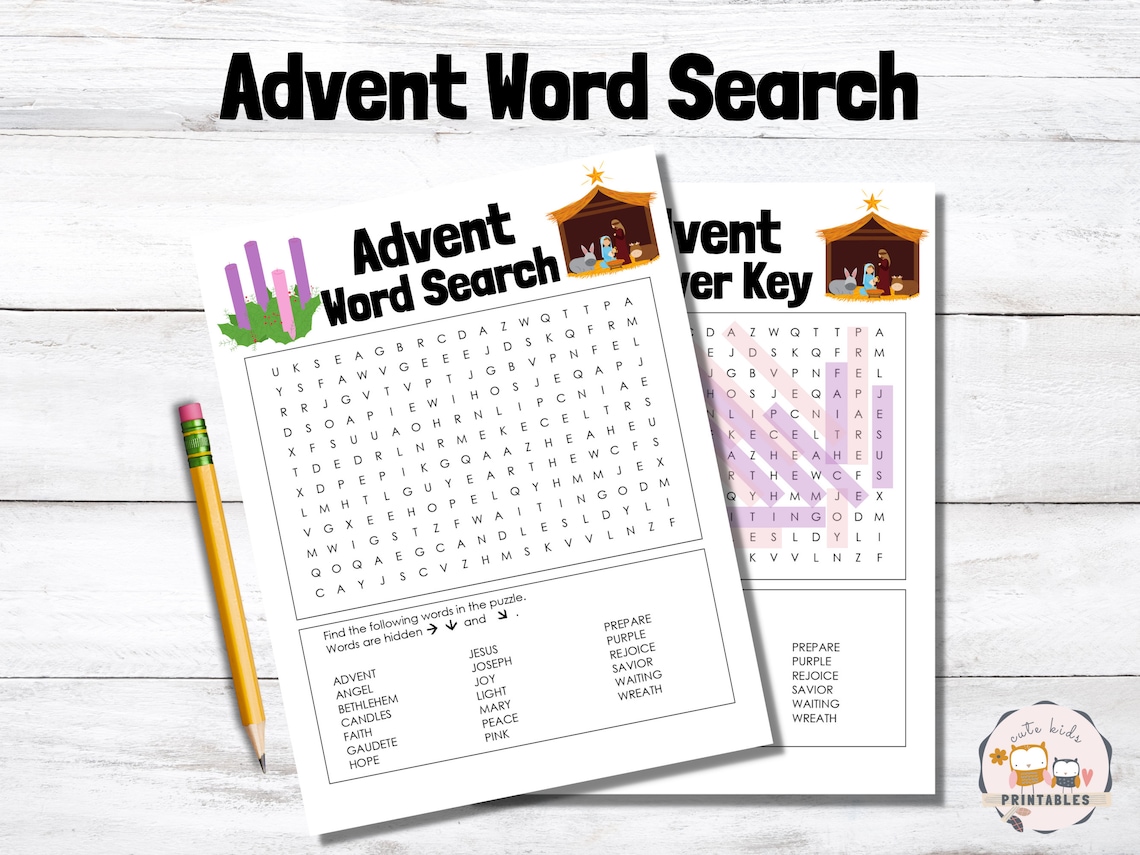 Advent Word Search Printable for Classroom Homeschool or Home Use - Etsy