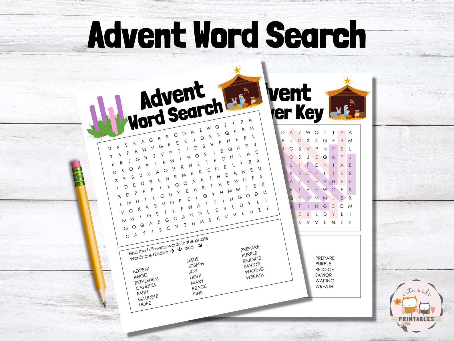 Advent Word Search Printable for Classroom Homeschool or Home Use - Etsy