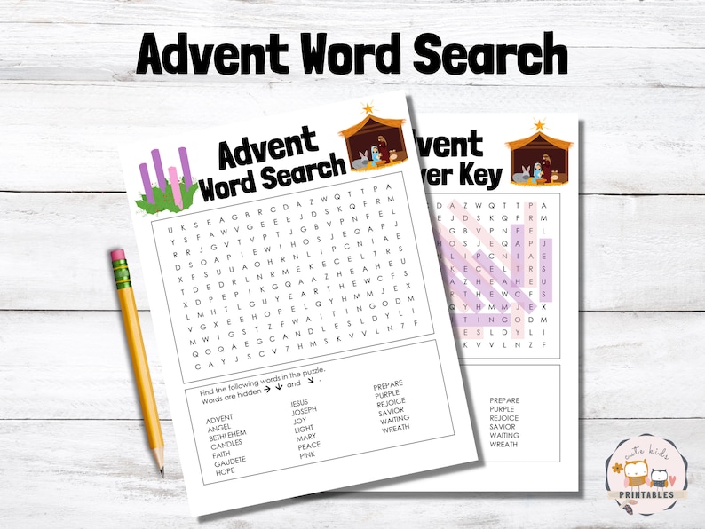 Advent Word Search Printable for Classroom Homeschool or Home Use - Etsy
