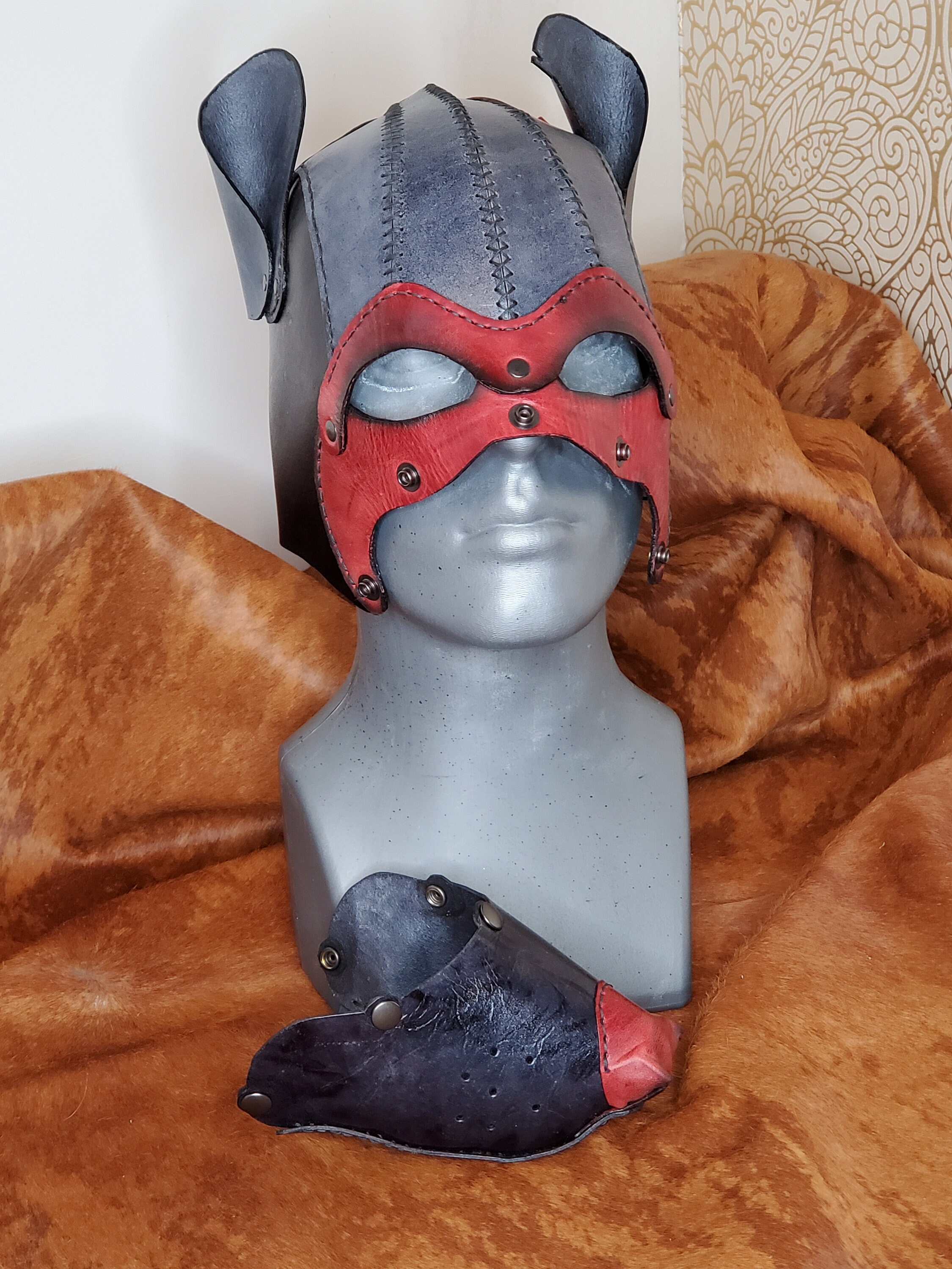 Specialty Leather Pup Hood Pup Play Petplay Leather Dog - Etsy