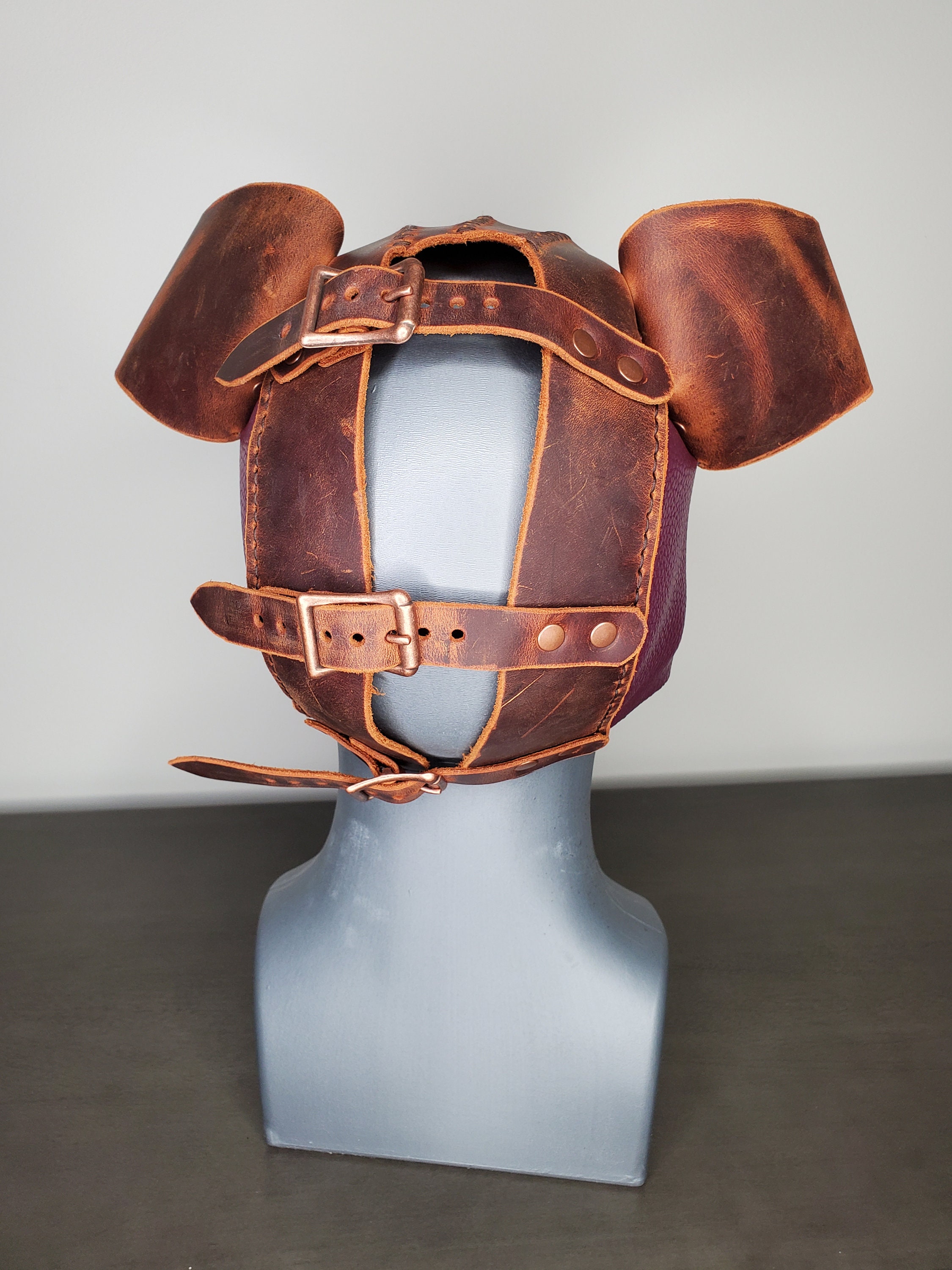 Specialty Leather Pup Hood - Embossed Floral Leather, Lilac, Antique ...
