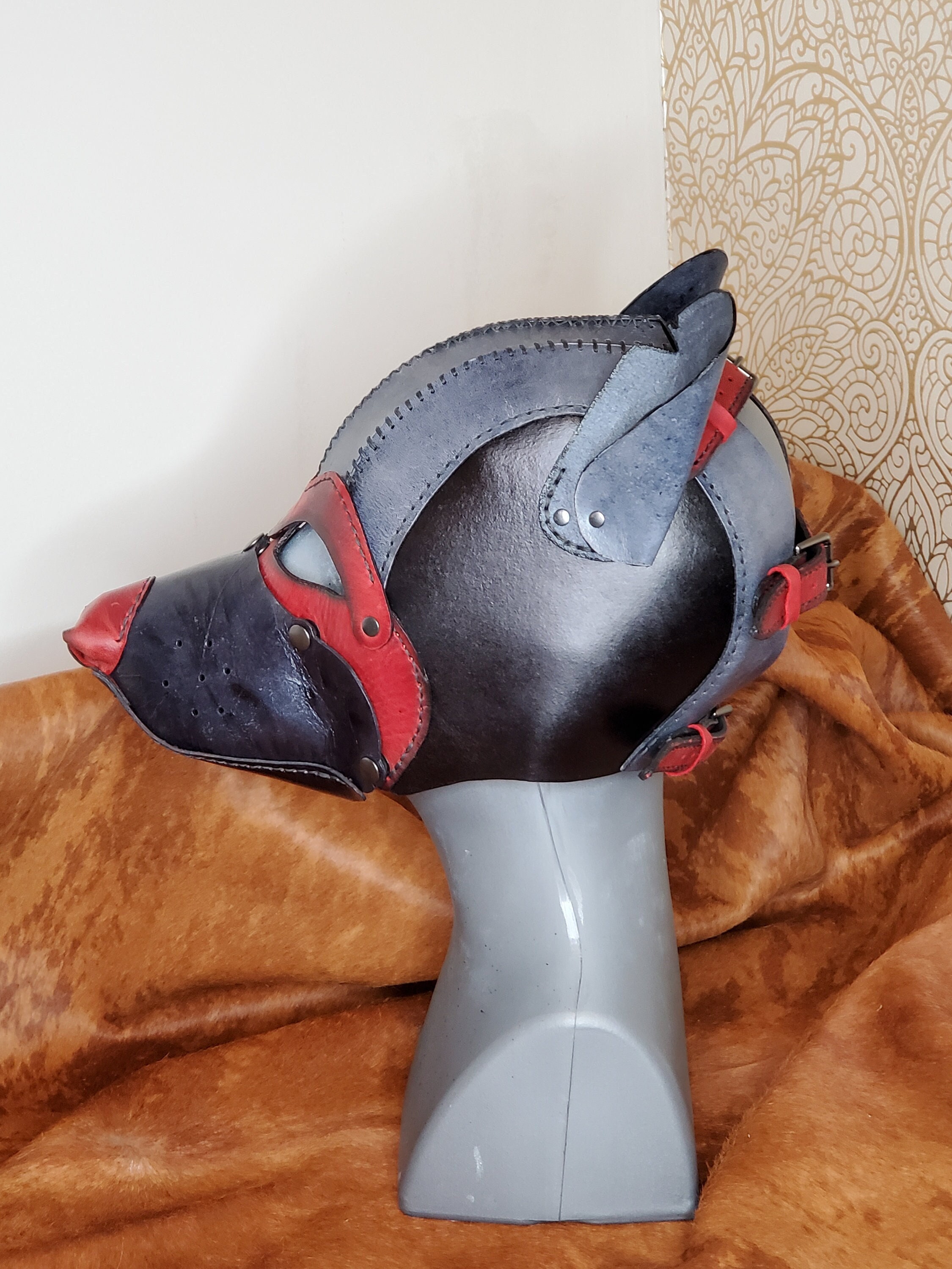 Specialty Leather Pup Hood Pup Play Petplay Leather Dog - Etsy