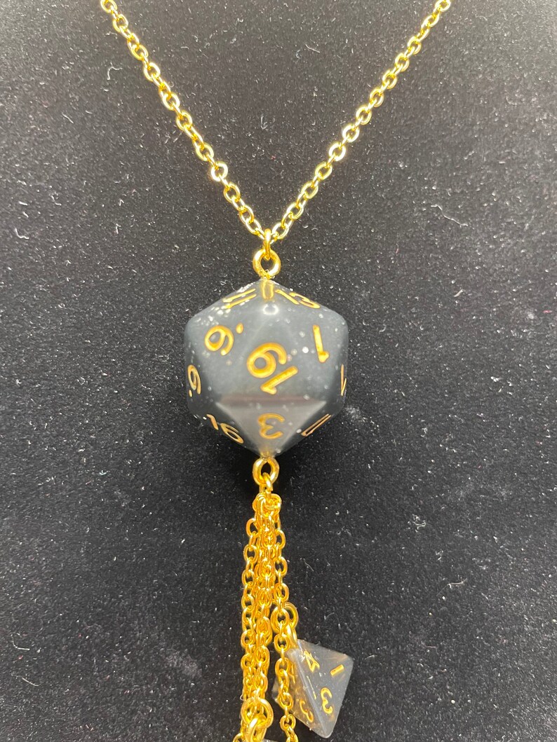 Black and Gold Raining Dice Necklace - Etsy
