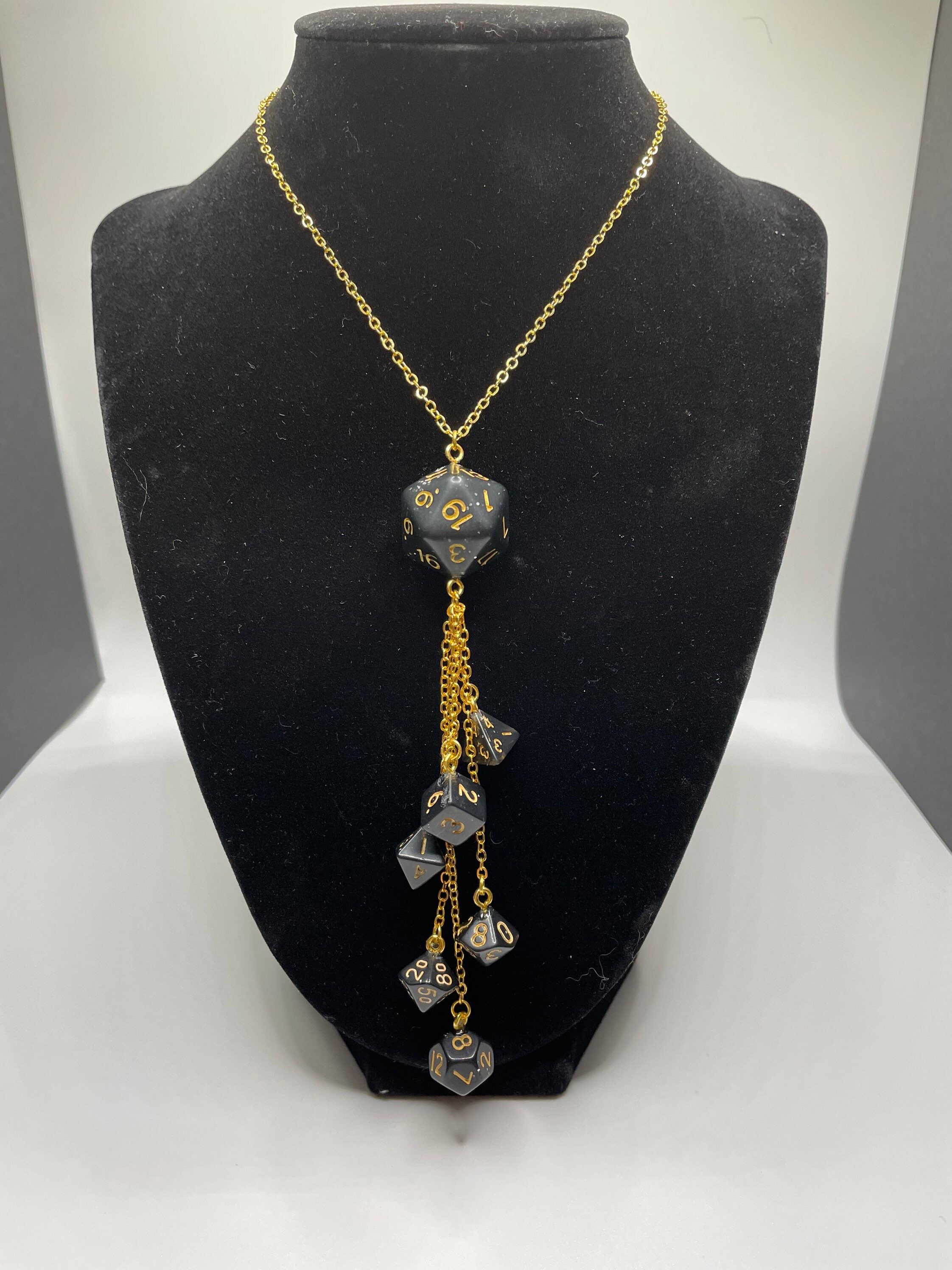 Black and Gold Raining Dice Necklace - Etsy