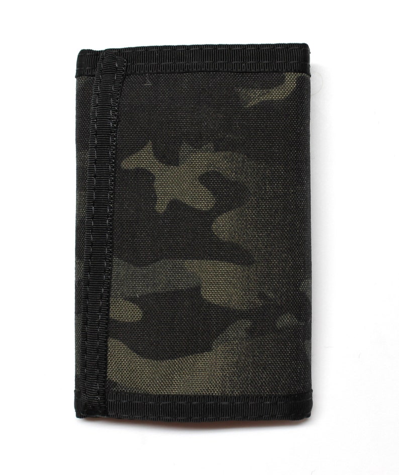 Black Mutlcam Camo Trifold Wallet Nylon With 6 Credit Card Pockets ...