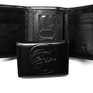 Bass Fishing Trifold Wallet Black Leather Embossed - Etsy