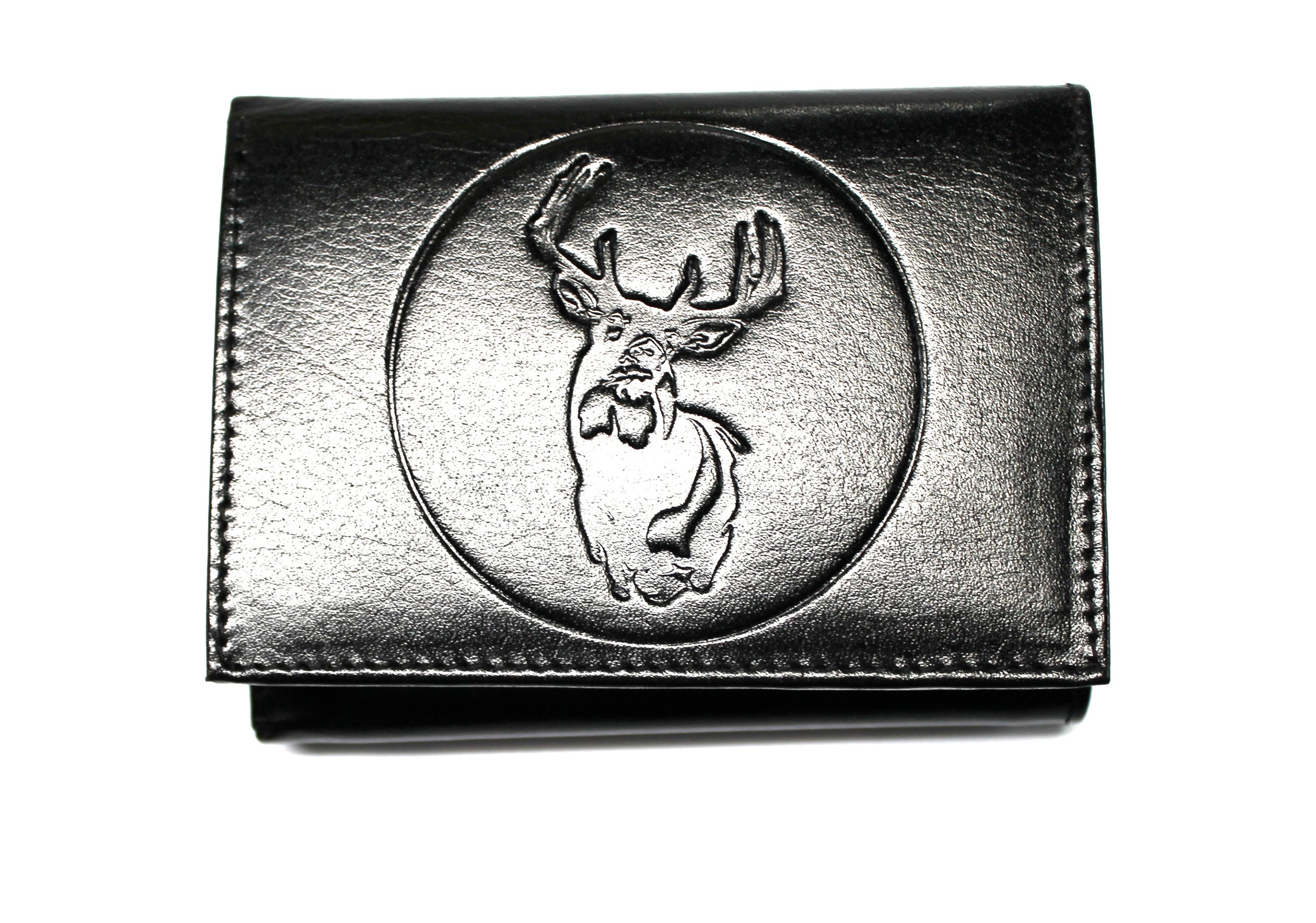 Deer Hunting Trifold Wallet Black Leather Embossed - Etsy