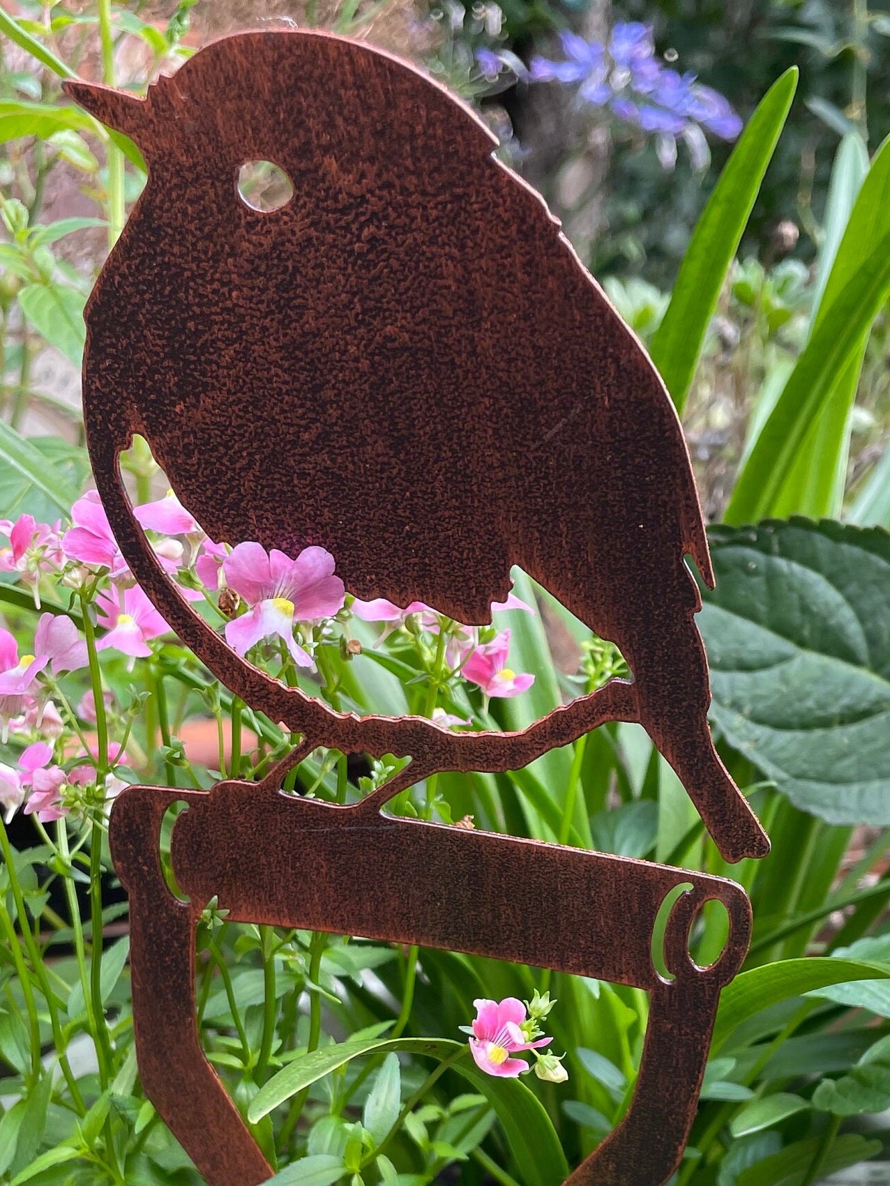 Metal Robin on a Handle Bird Lovers Gift Gardeners Gift Plant Pot ...