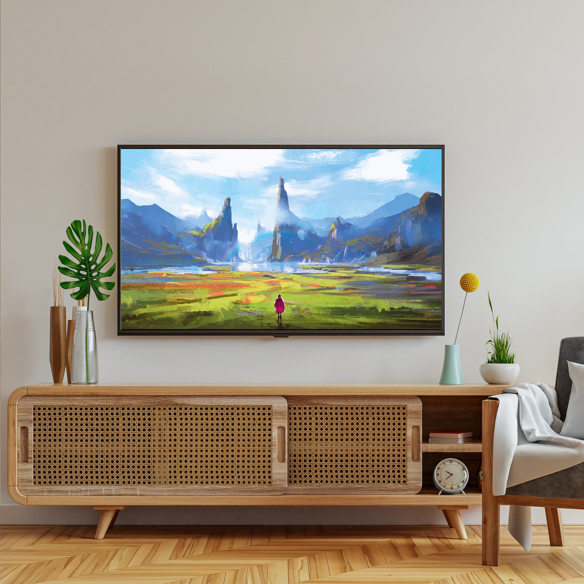 Samsung Frame Tv Oil Painting, Frame Art TV, Samsung Art TV, Modern ...