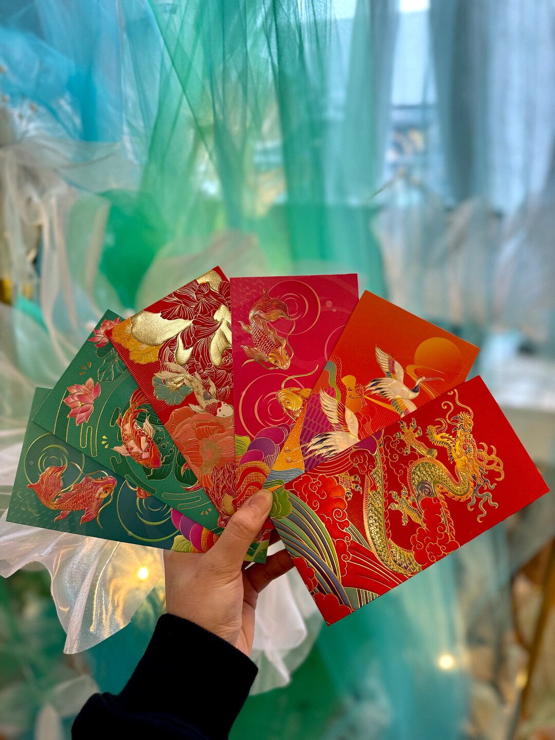 Random 6pcs Premium Lucky Red Envelope Lunar New Year Lucky Money ...