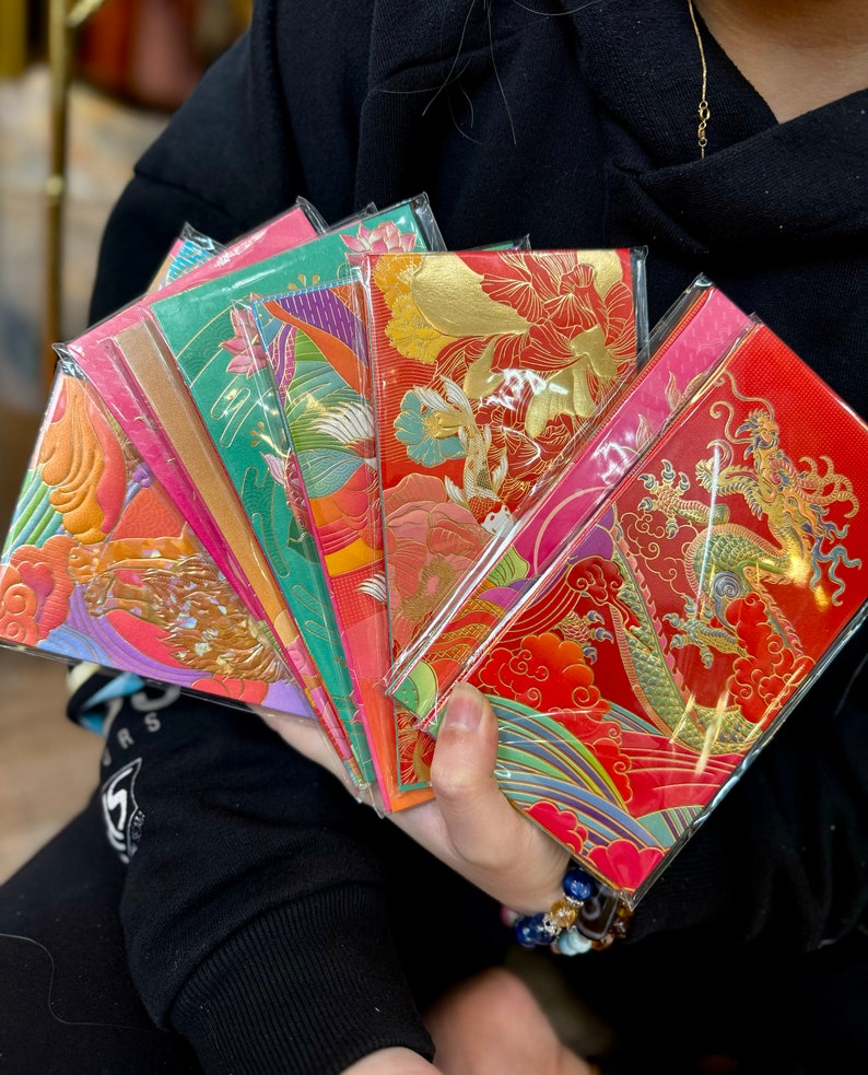 Random 6pcs Premium Lucky Red Envelope Lunar New Year Lucky Money ...