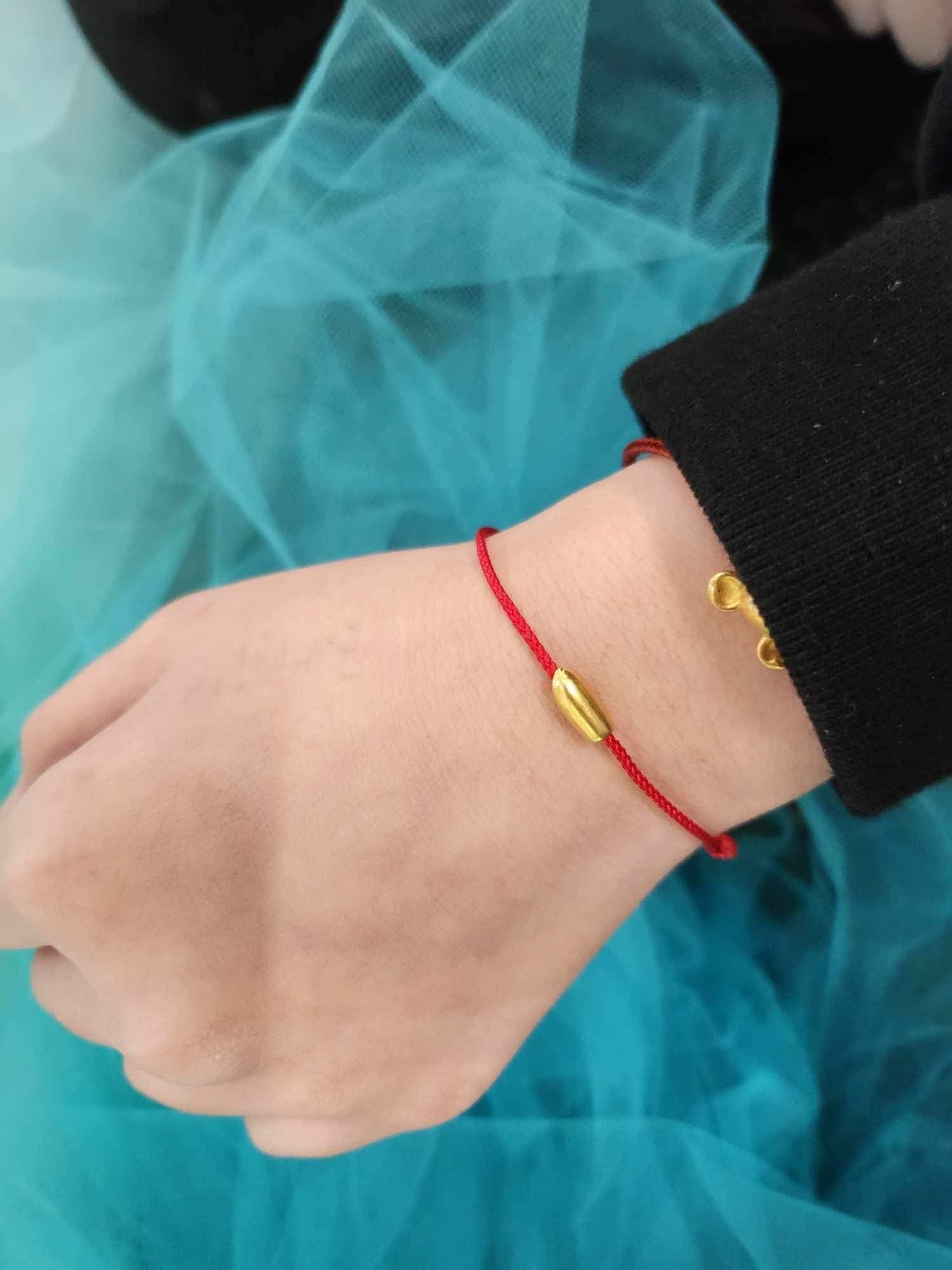 Lucky Red String 24k Gold Rice Adjustable Bracelet Luck/protection ...