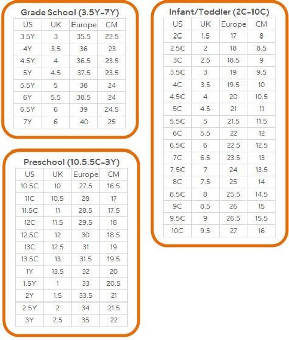 Nike Boys Shoe Size Chart