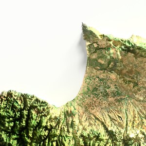 Cyprus Terrain Relief Map Print - Etsy