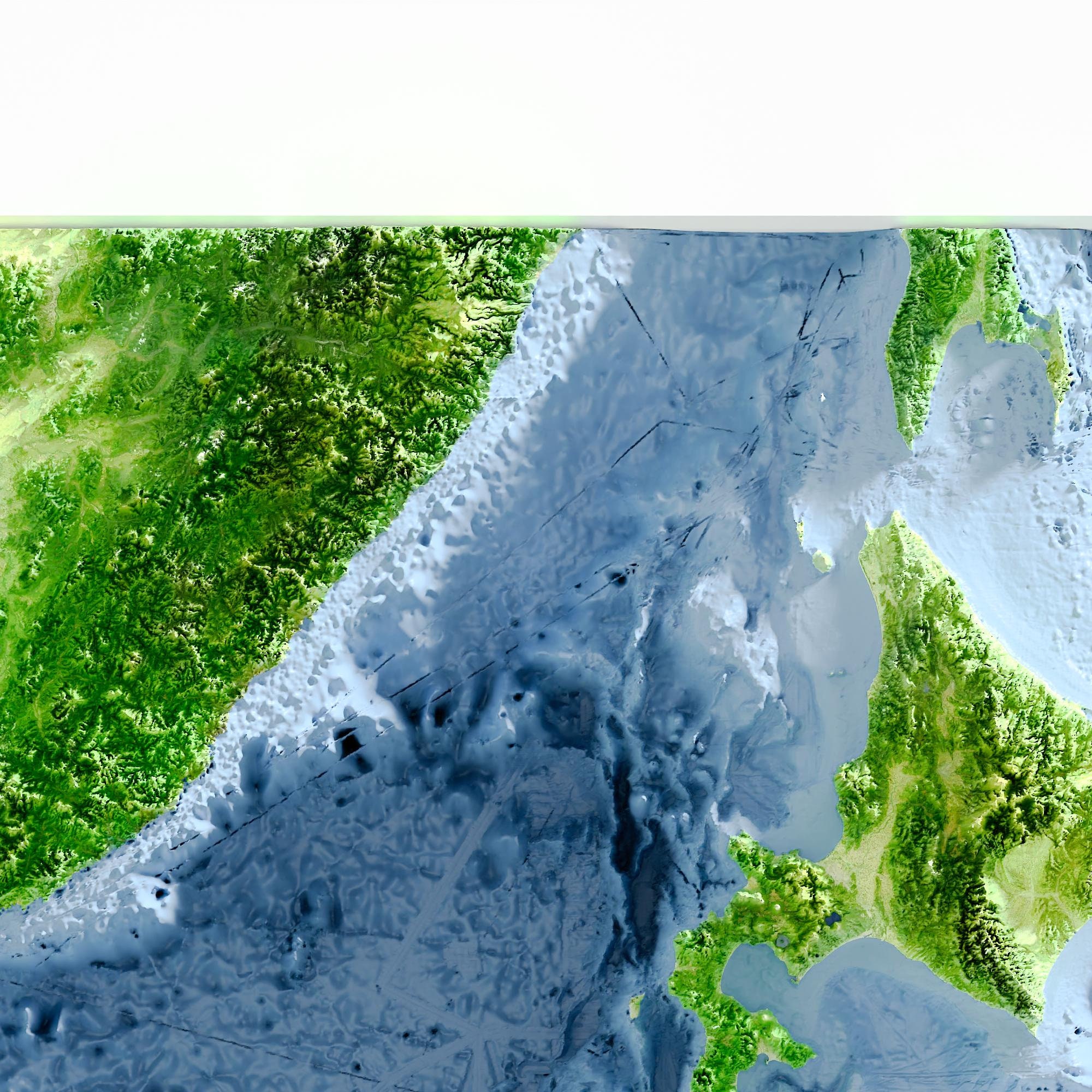 Japan Terrain Relief Map Print atlas Style - Etsy