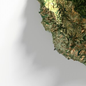 Cyprus Terrain Relief Map Print - Etsy