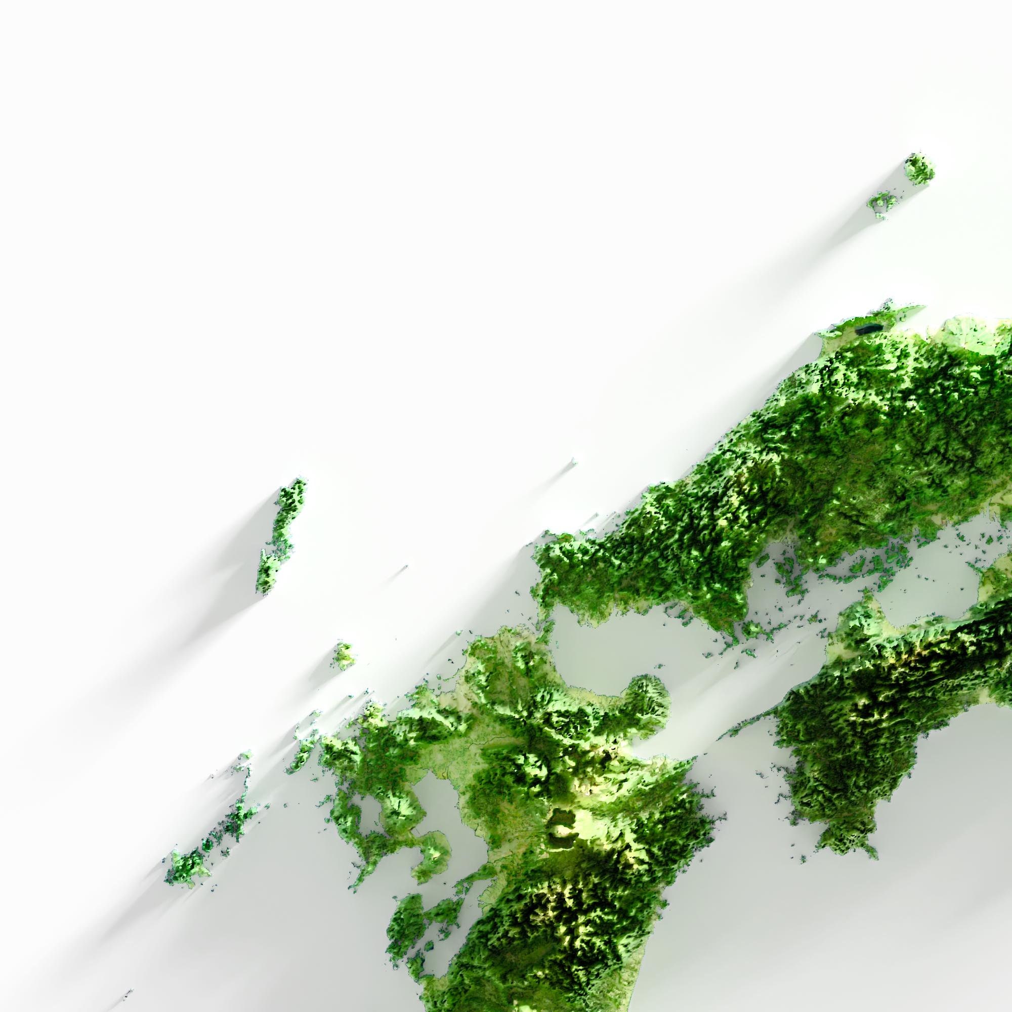 Japan Terrain Relief Map Print - Etsy