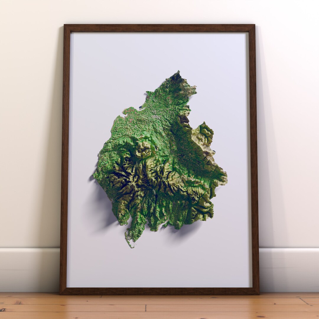 Cumbria Terrain Relief Map Print incl. Lake District - Etsy UK