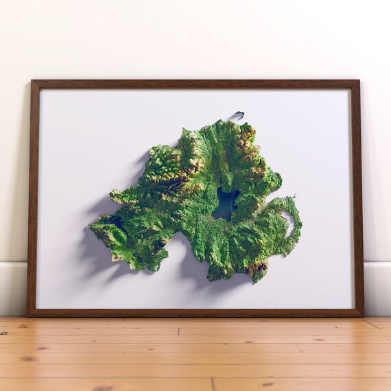 Northern Ireland Relief Map Print - Etsy UK