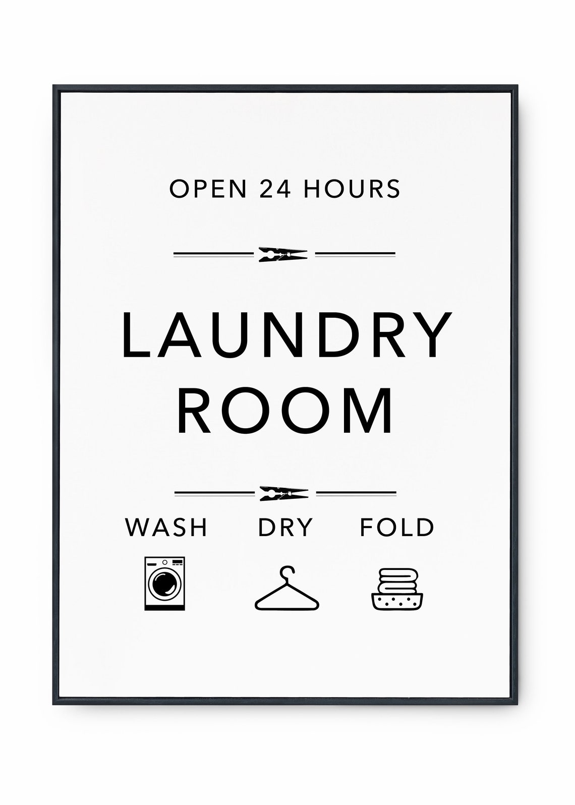Wash Dry Fold Laundry Sign Printable Laundry Art Laundry - Etsy