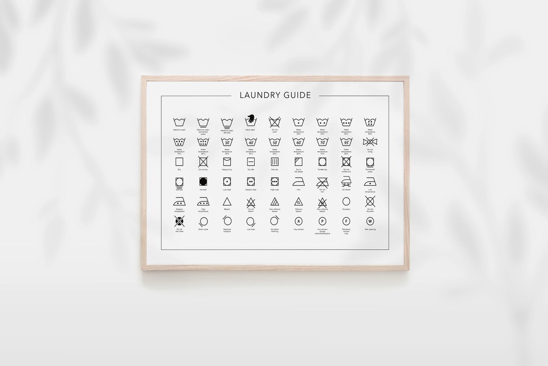 Horizontal Laundry Care Guide Poster, Laundry Room Decor, Laundry Sign ...