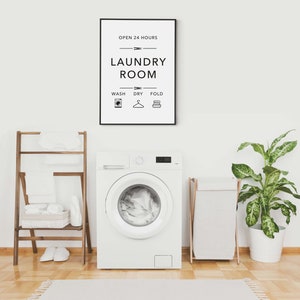 Wash Dry Fold Laundry Sign Printable Laundry Art Laundry - Etsy