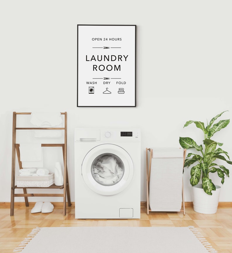 Wash Dry Fold Laundry Sign Printable Laundry Art Laundry - Etsy