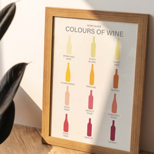 Wine Guide Poster, Wine Colour Wall Art, Wine Poster, Types of Wine ...