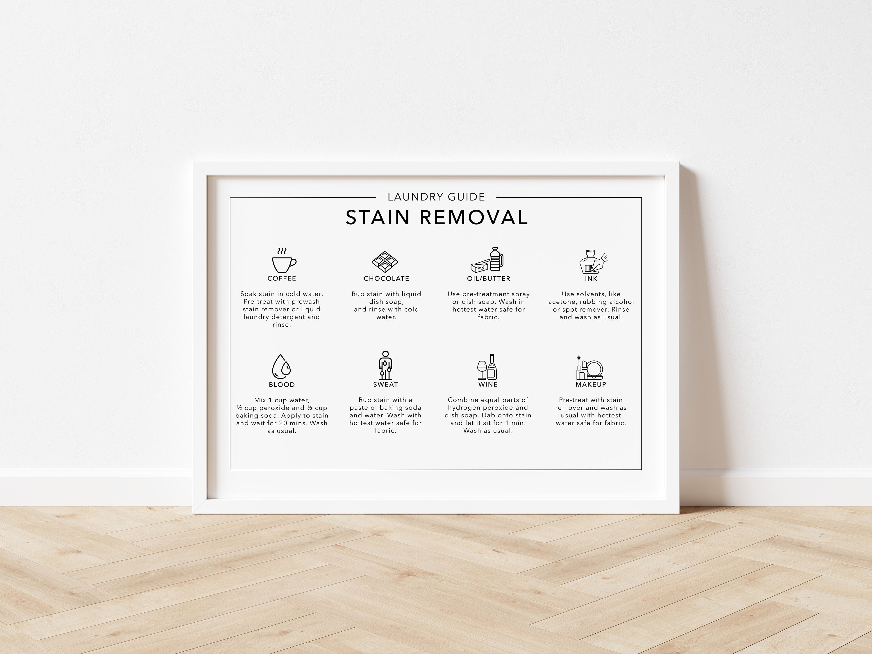 Laundry Stain Removal Guide Laundry Sign Laundry Room Decor - Etsy