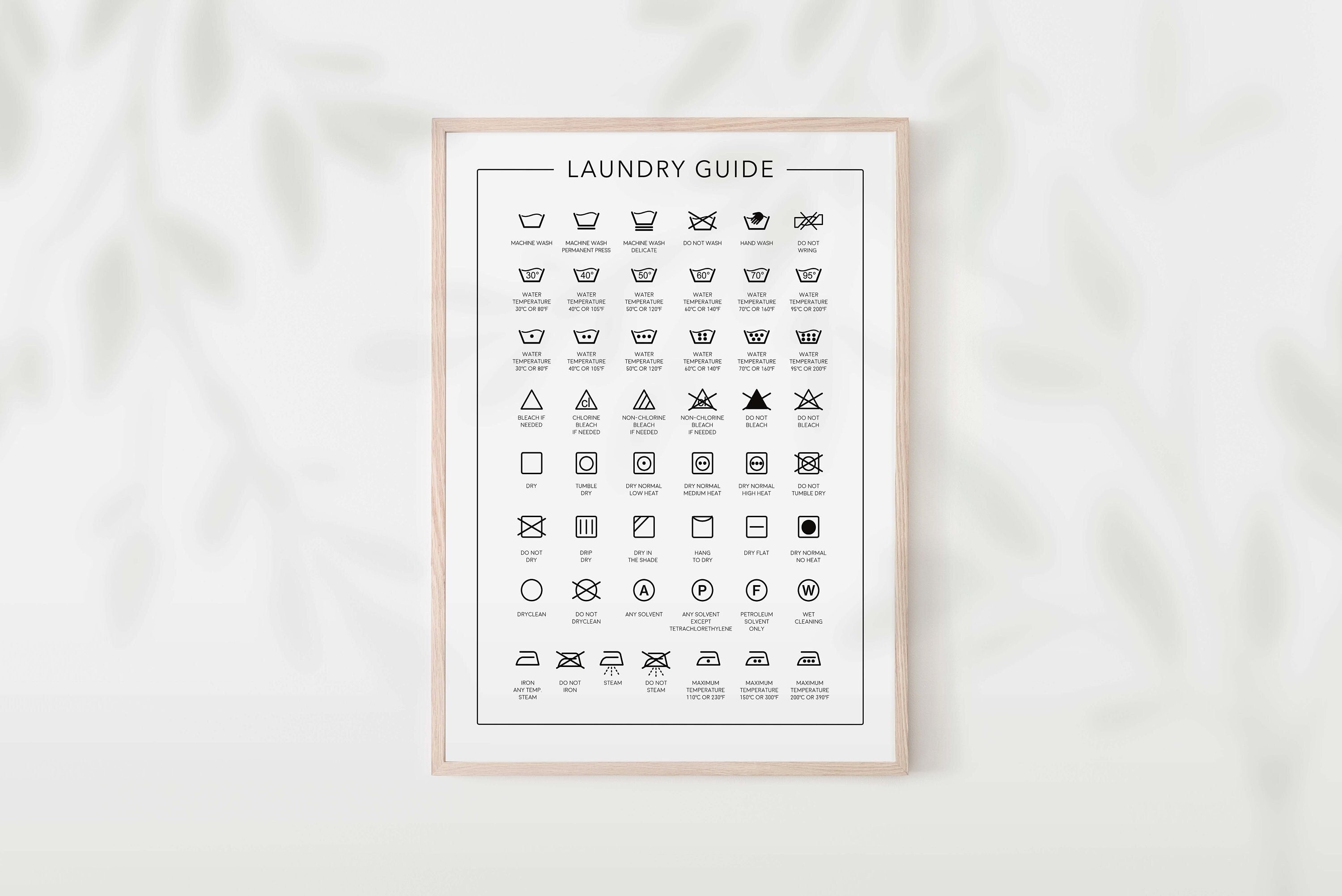 Laundry Care Guide Poster Laundry Room Decor Laundry Room - Etsy