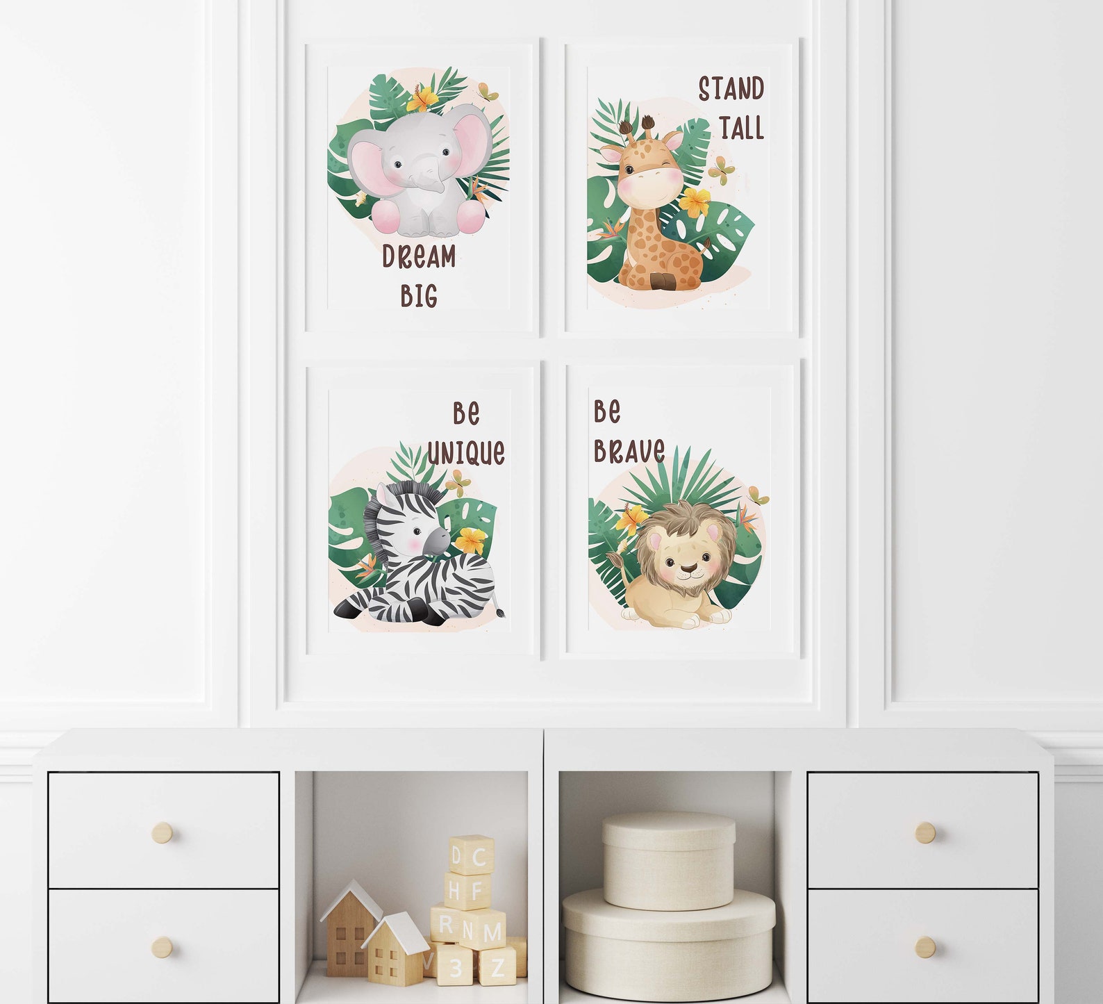 Safari Animal Prints Set of 6 Safari Nursery Decor Animal - Etsy