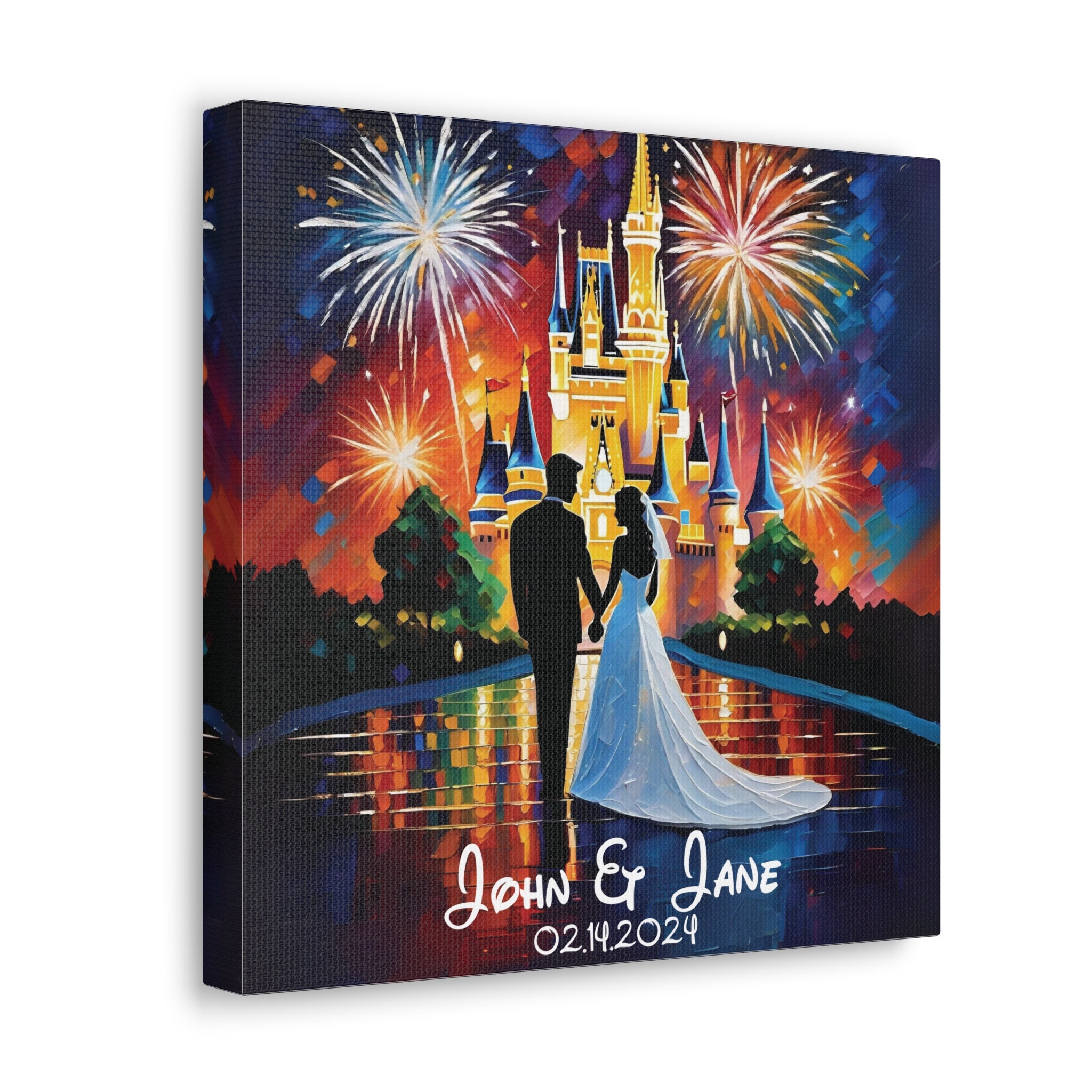 Custom Disney Wedding Anniversary Canvas Wall Art, Disney Bride and ...