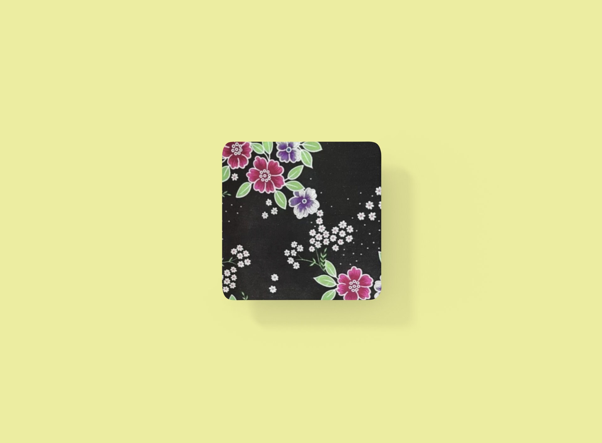 Black Hmong Floral Ntaub Lis Loos Cork Coaster Set Coasters - Etsy