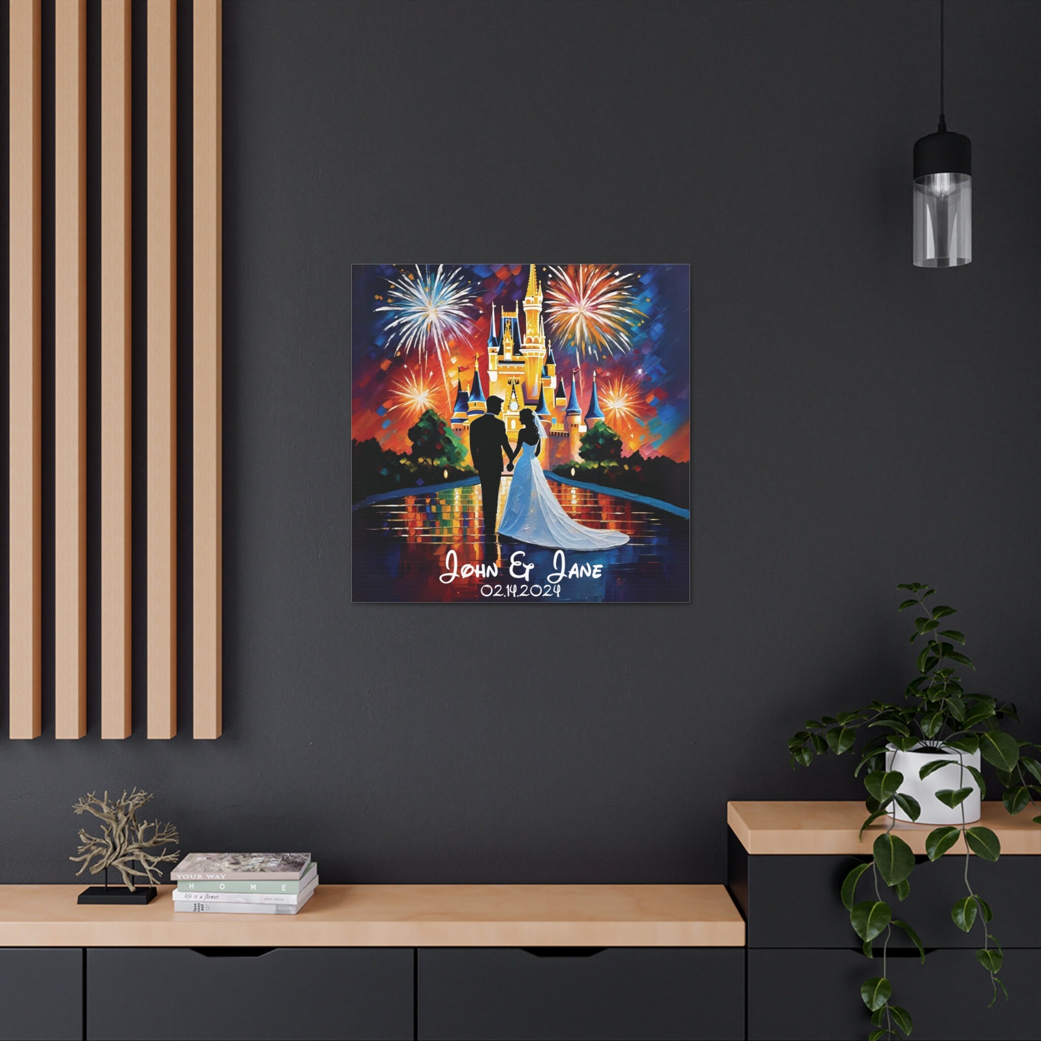 Custom Disney Wedding Anniversary Canvas Wall Art, Disney Bride and ...