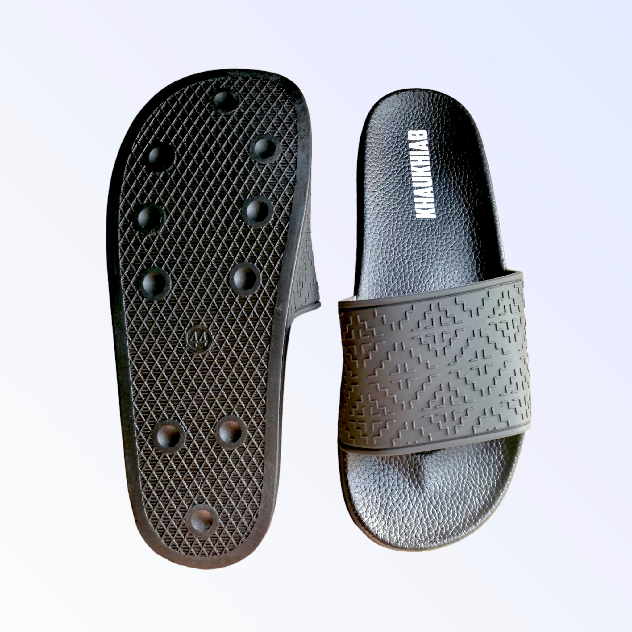 Hmong Black Diamond Slides, Hmong Slides, Hmong Sandals, Khaukhiab ...