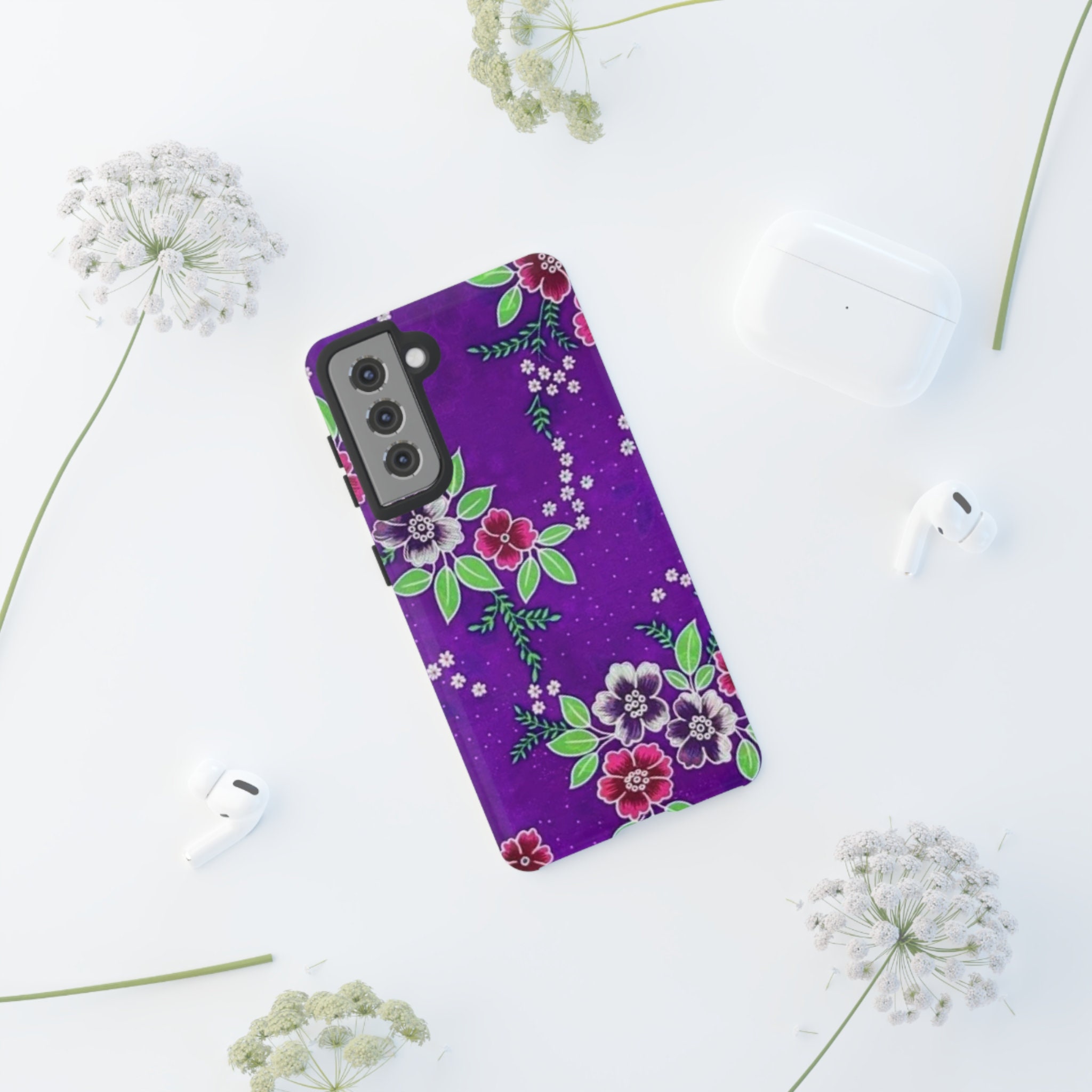 Purple Hmong Ntaub Lis Loos Tough Case for Samsung S10-S22 Ultra ...