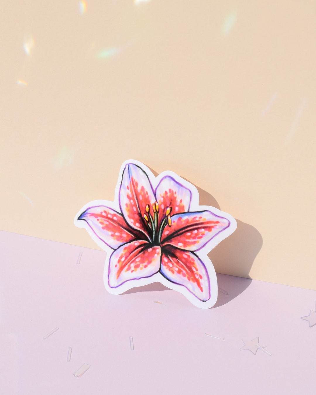 Lily Vinyl Sticker Illustrated Spring Flower Decal for - Etsy