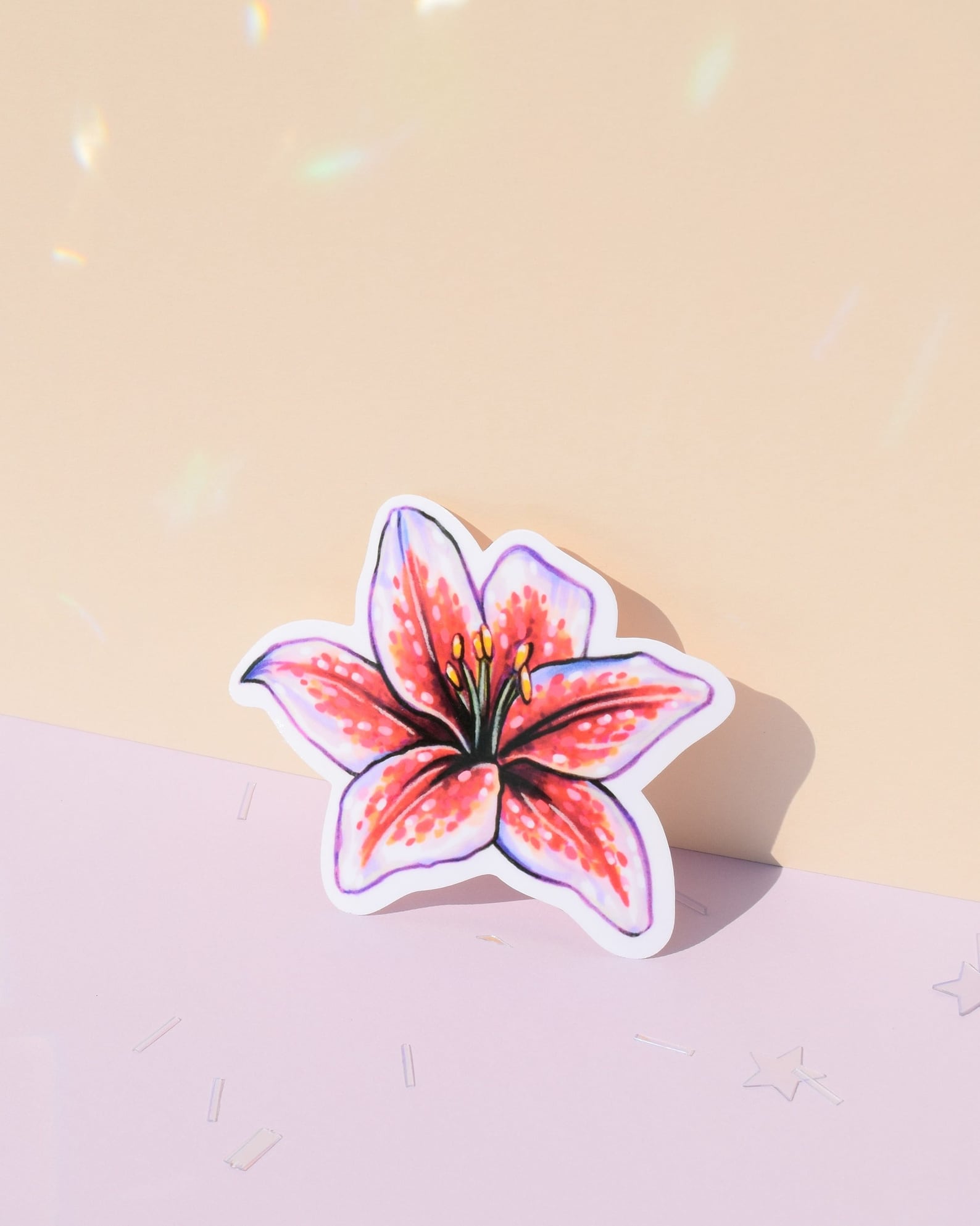 Lily Vinyl Sticker Illustrated Spring Flower Decal for - Etsy