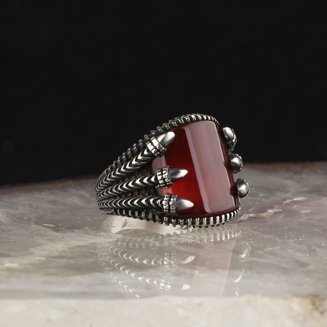 Agate Men Ring, Handmade Mens Ring, Ottoman Mens Ring, 925 Sterling ...