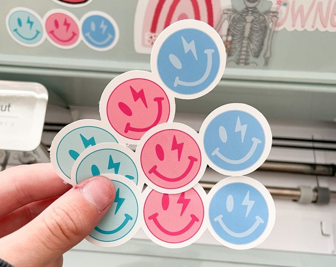 Triple Smiley Face Sticker Smiley Sticker Sticker Pack - Etsy